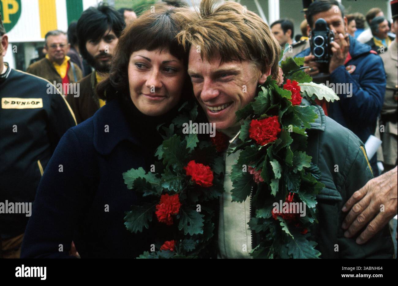 Roger Williamson (GBR) and girlfriend Roz (Credit Image: ©Sutton ...