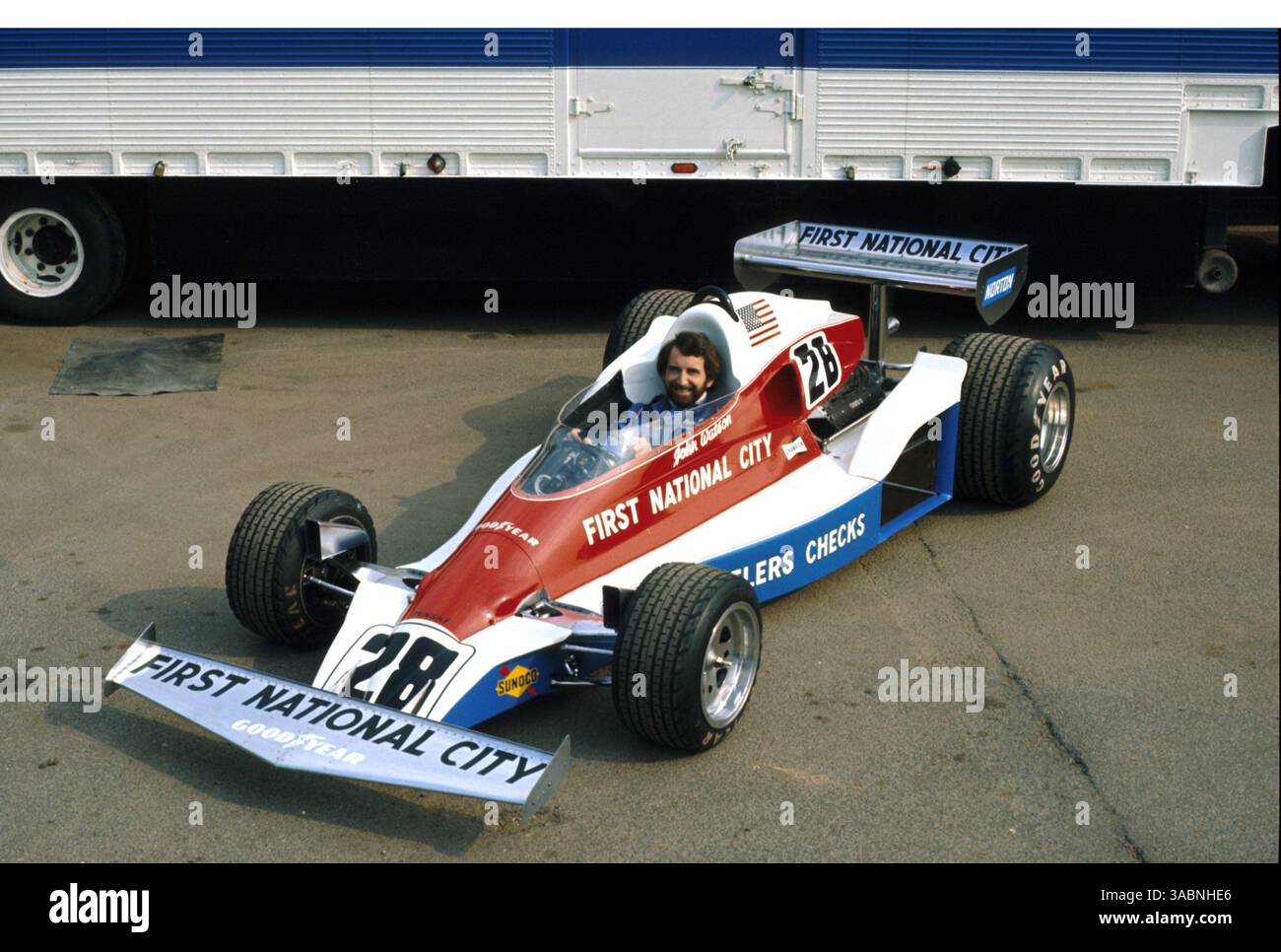 The launch of the Penske Ford PC4 that John Watson (GBR) drove in the ...