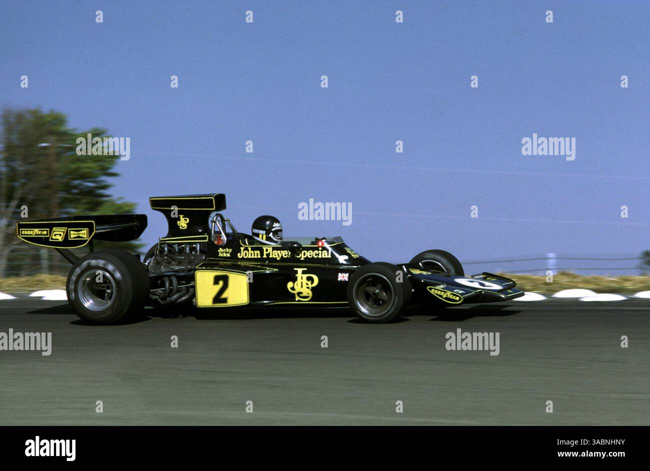 Jacky Ickx (BEL) retired from damage sustained to his Lotus 72E after spinning and hitting a ...