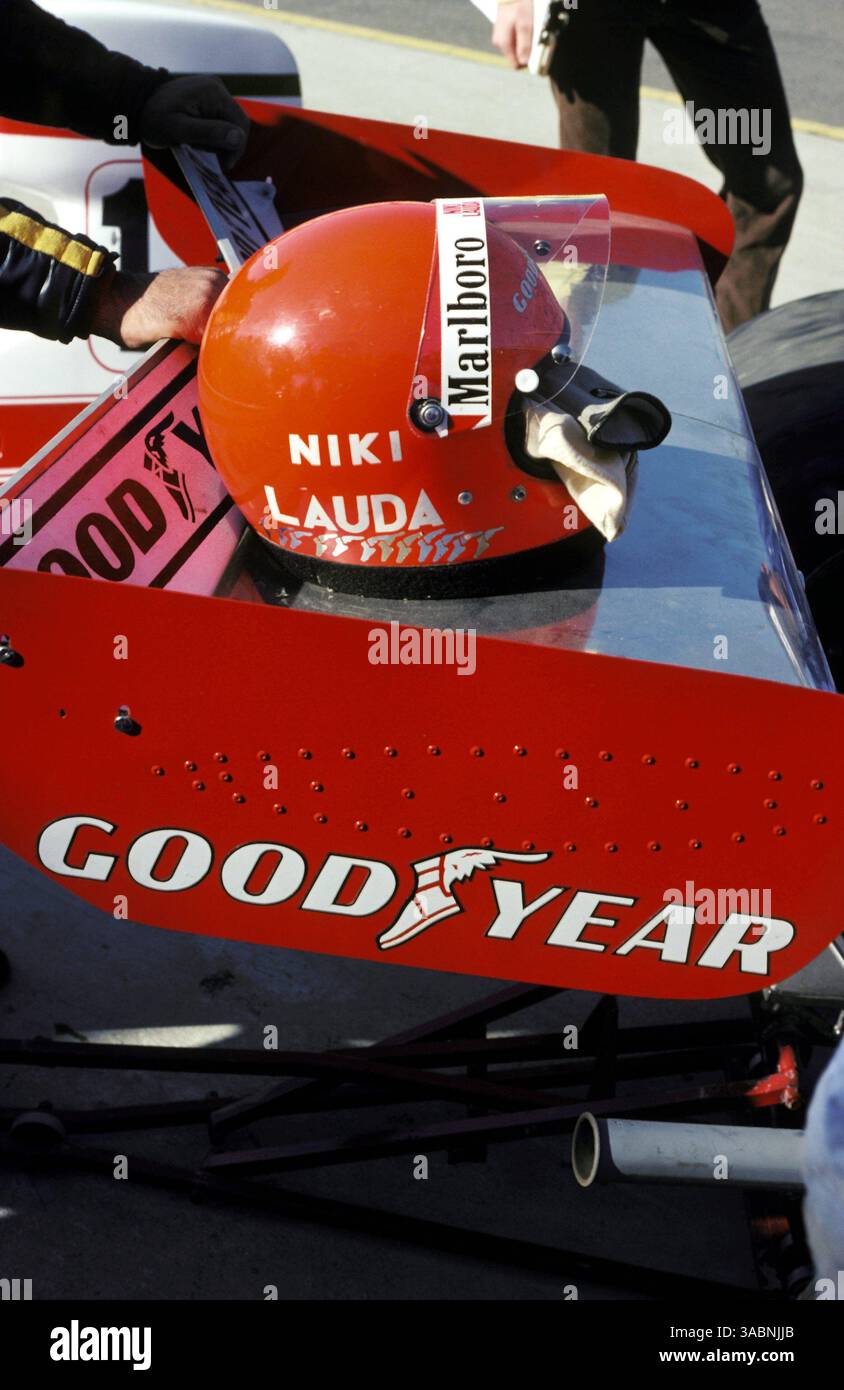 The helmet of world champion, pole sitter and race winner Niki Lauda ...
