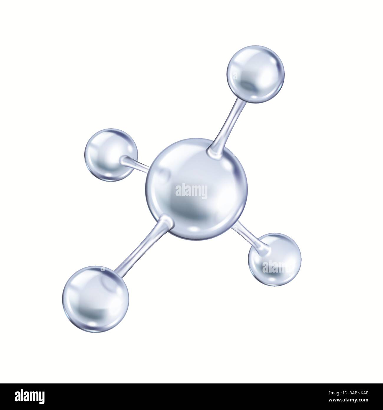 Silver collagen molecule model realistic vector illustration. Atoms of ...