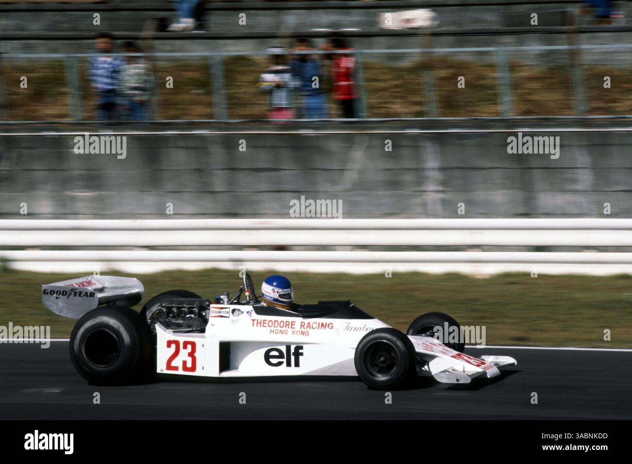 Patrick Tambay (FRA) Theodore Racing Ensign N177 retired from the race ...