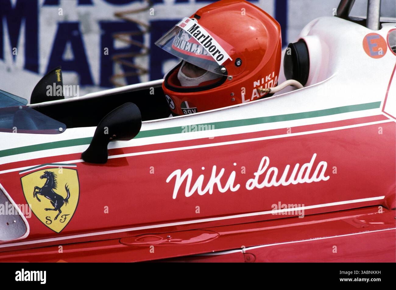 Fourth place finisher Niki Lauda (AUT) Ferrari 312T2 made a heroic ...