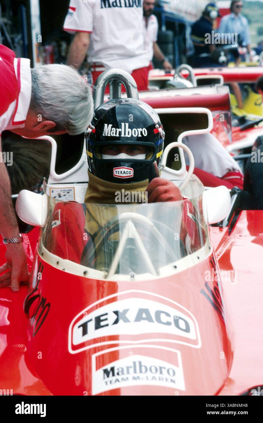 Pole sitter and fourth placed finisher James Hunt (GBR) McLaren M23 ...