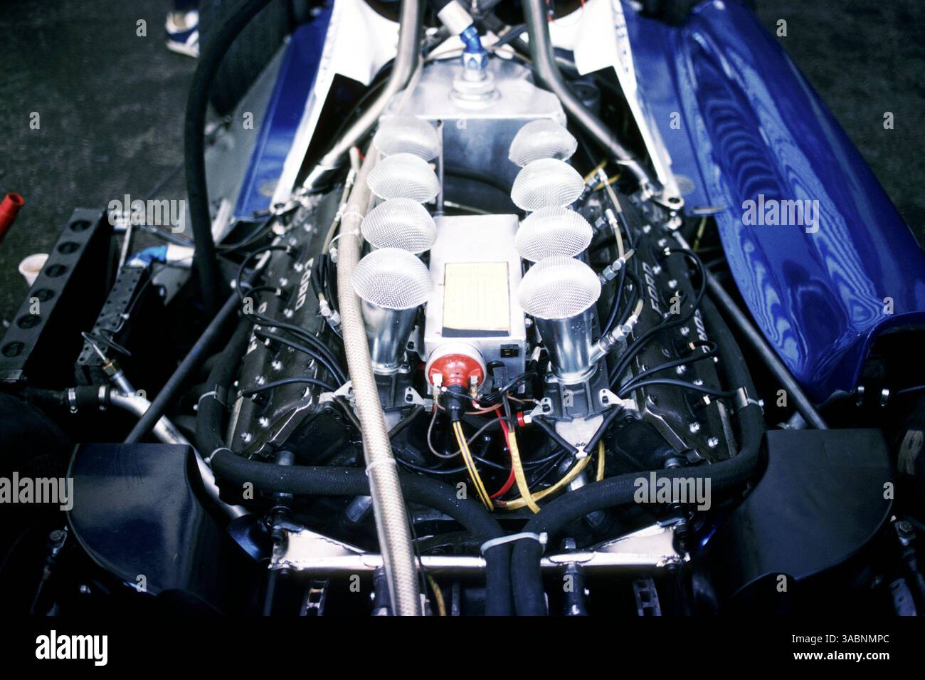 The Ford Cosworth DFV engine that powered the Tyrrell P34..Monaco Grand ...