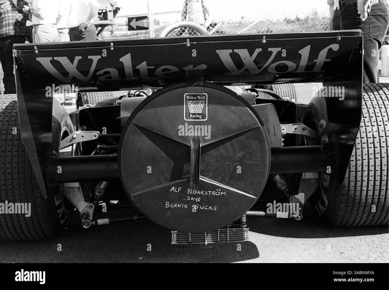 The Wolf WR5 of Jody Scheckter (RSA) is amusingly modified with a desk ...