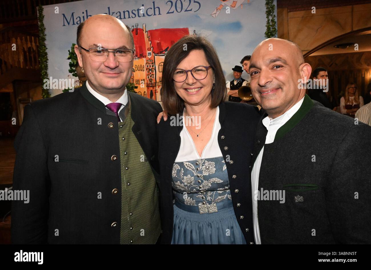 02 April 2025, Bavaria, Munich: Politicians Albert Füracker (CSU), (l-r ...