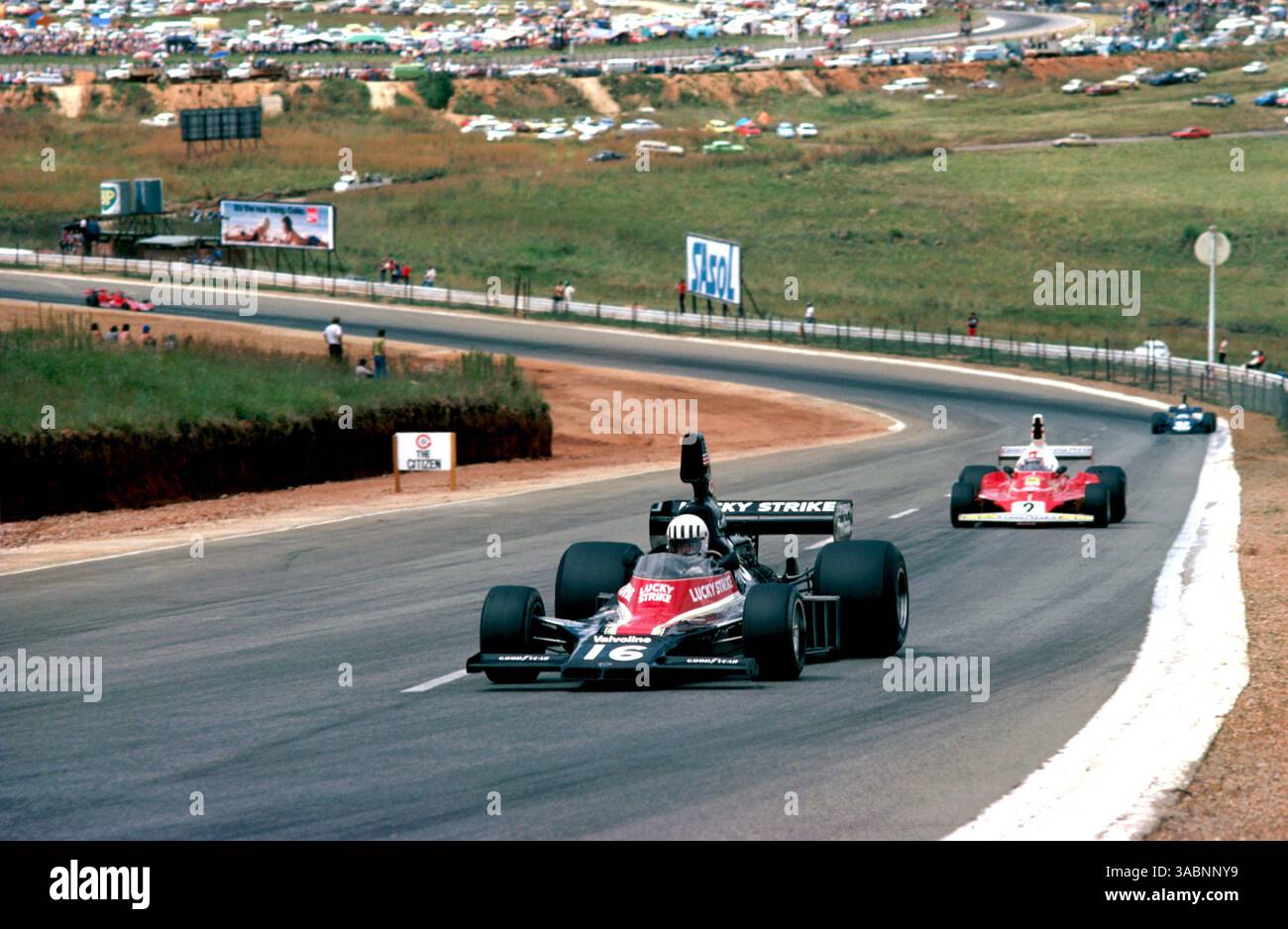 Tom Pryce (GBR) Shadow DN5B finished seventh...South African Grand Prix, Rd2, Kyalami, 6 March ...