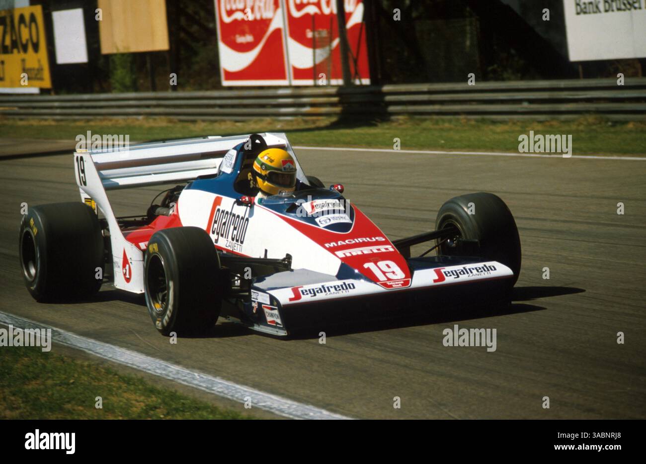 Ayrton Senna (BRA) Toleman TG183B finished seventh...Belgian Grand Prix ...