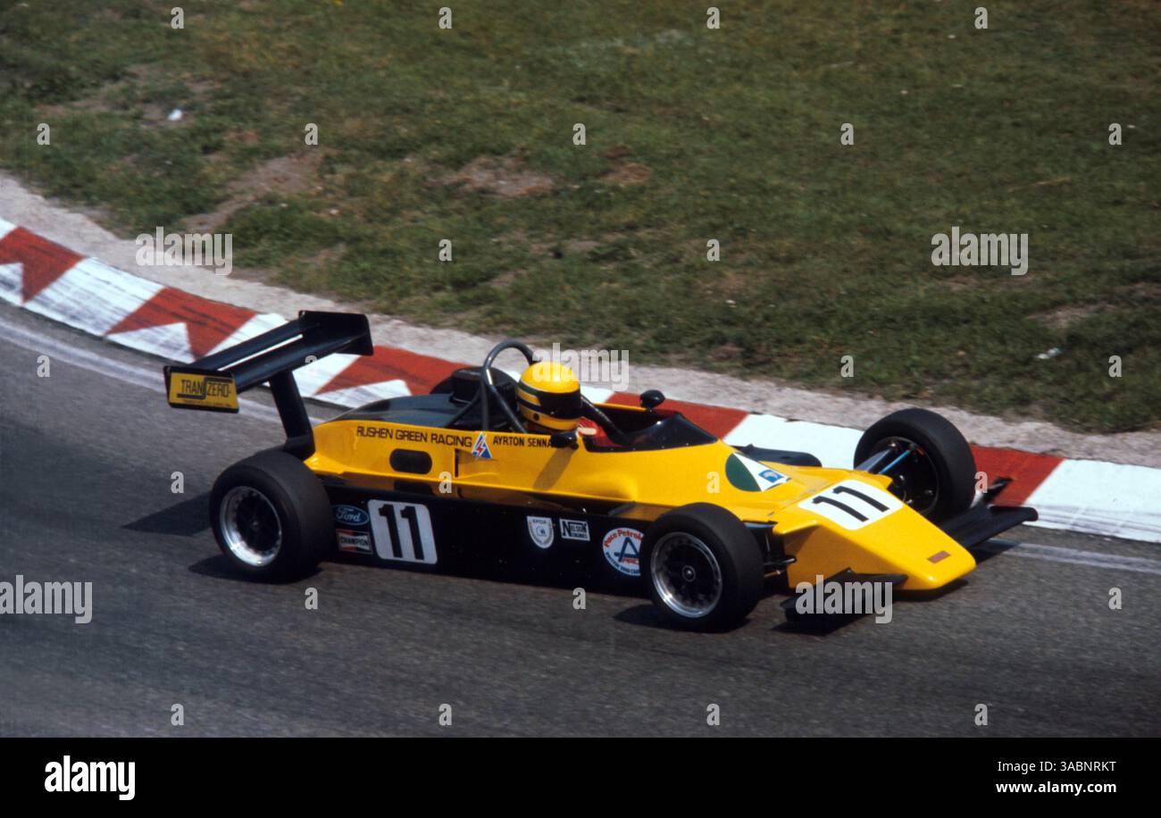 Race winner Ayrton Senna (BRA) Rushen Green Racing Van Diemen RF82 ...