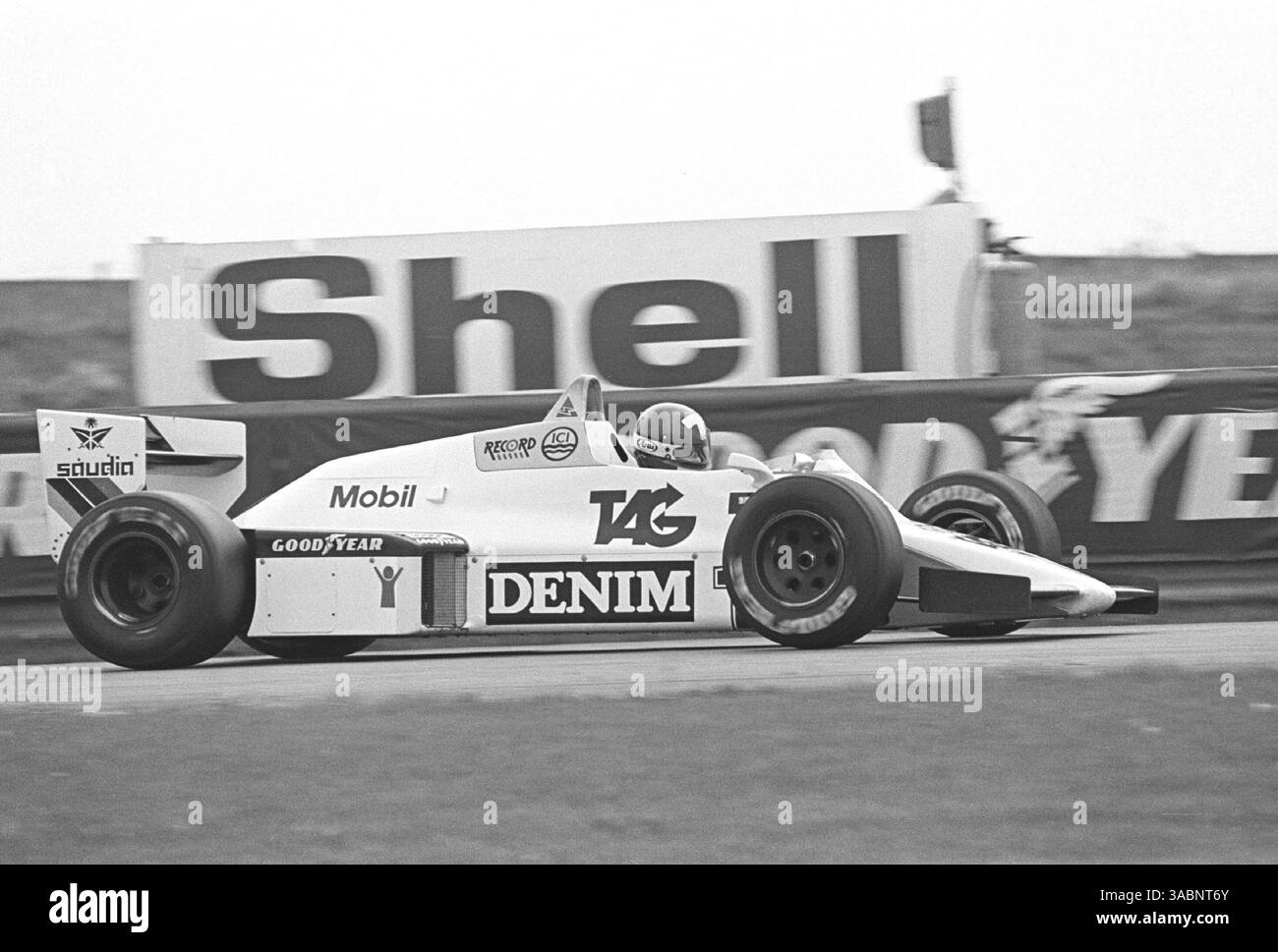 European F2 Champion Mike Thackwell demonstrates a Williams FW08 fitted ...