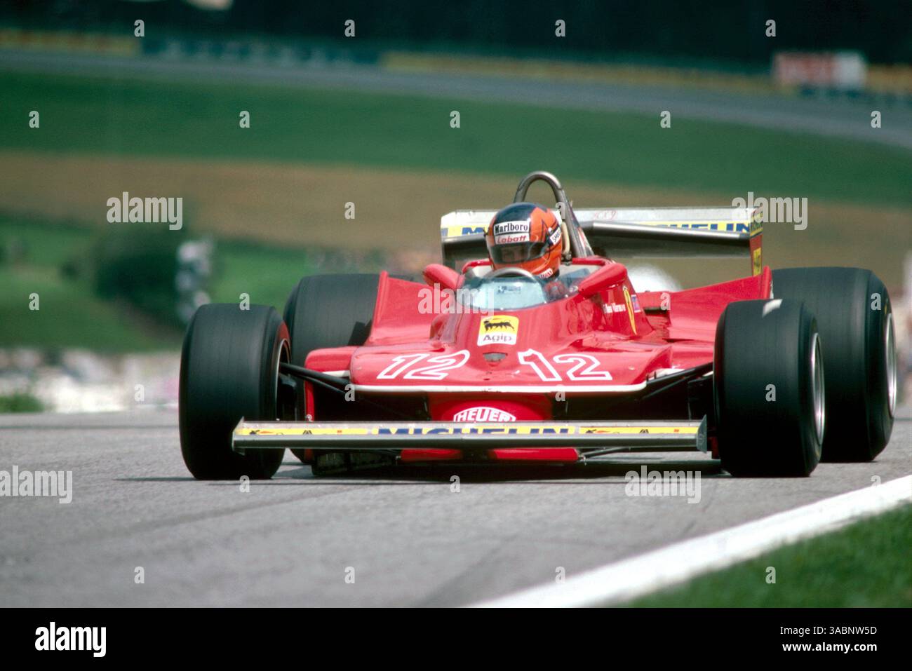 Gilles Villeneuve (CAN) Ferrari on his way to second position..Austrian ...