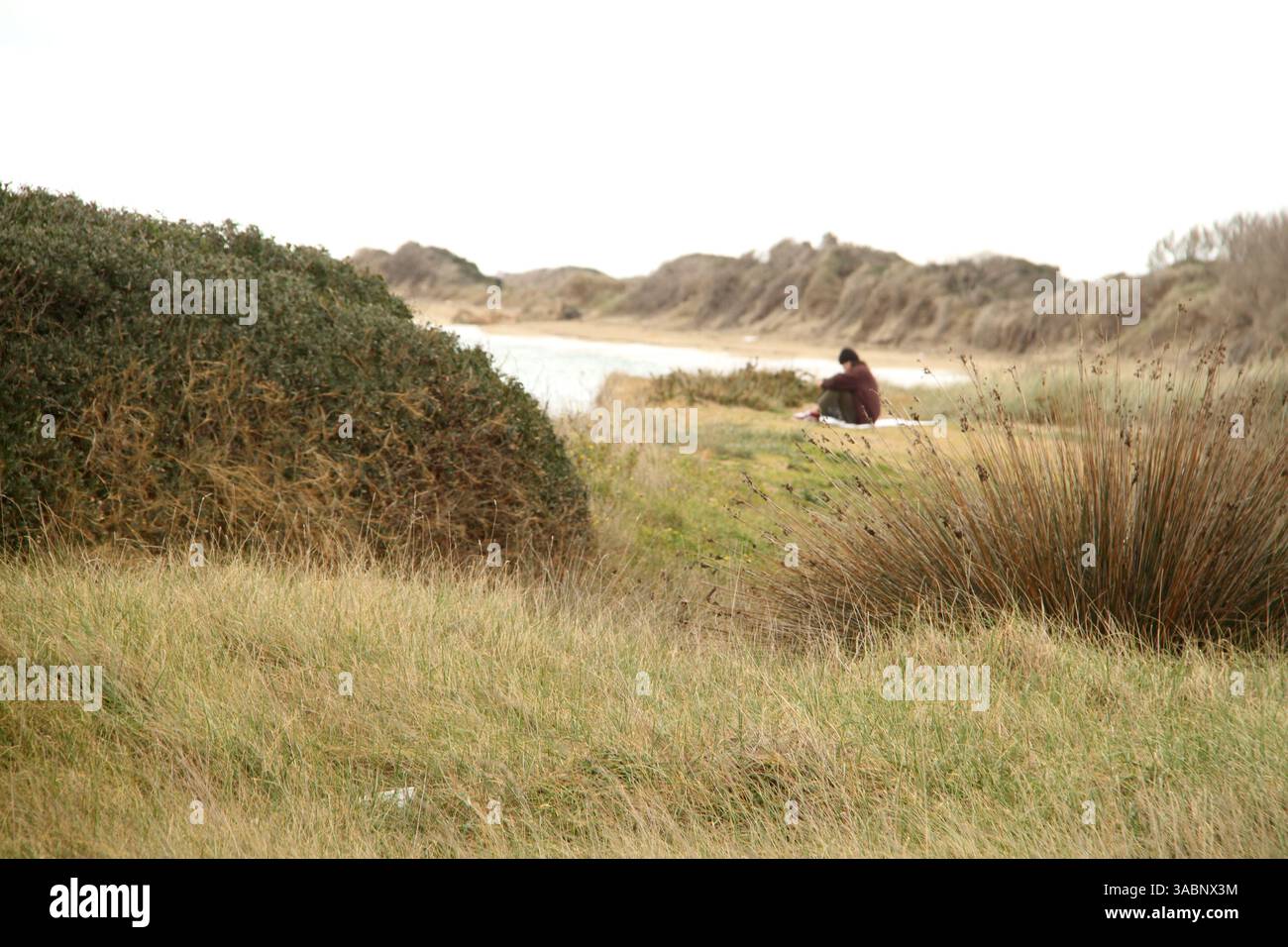 Torre Canne, Puglia, Italy. Person on the beach in wintertime ...