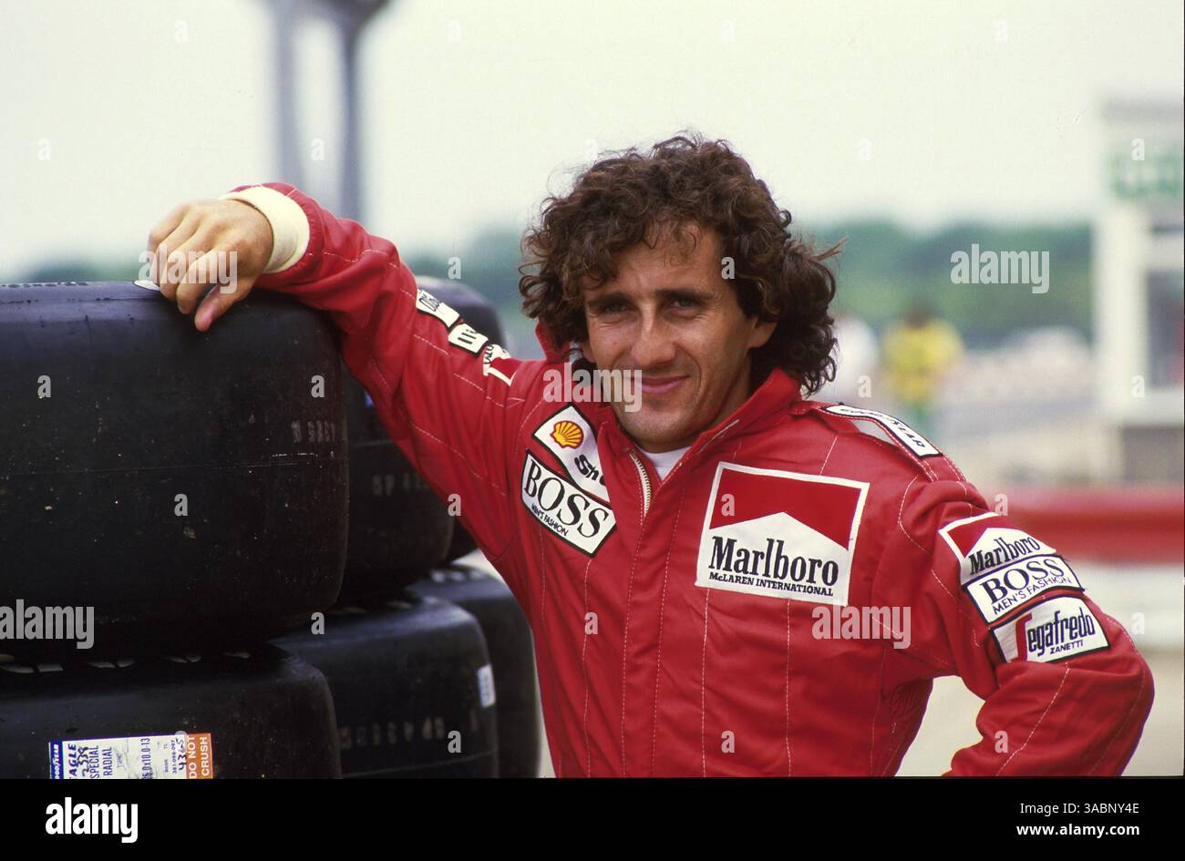 Alain Prost (FRA) McLaren MP4/2C, 3rd place...British Grand Prix,Brands ...