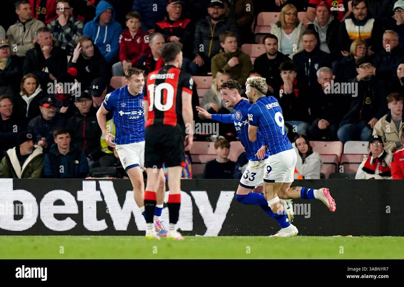 Ipswich Town's Nathan Broadhead celebrates scoring their side's first ...