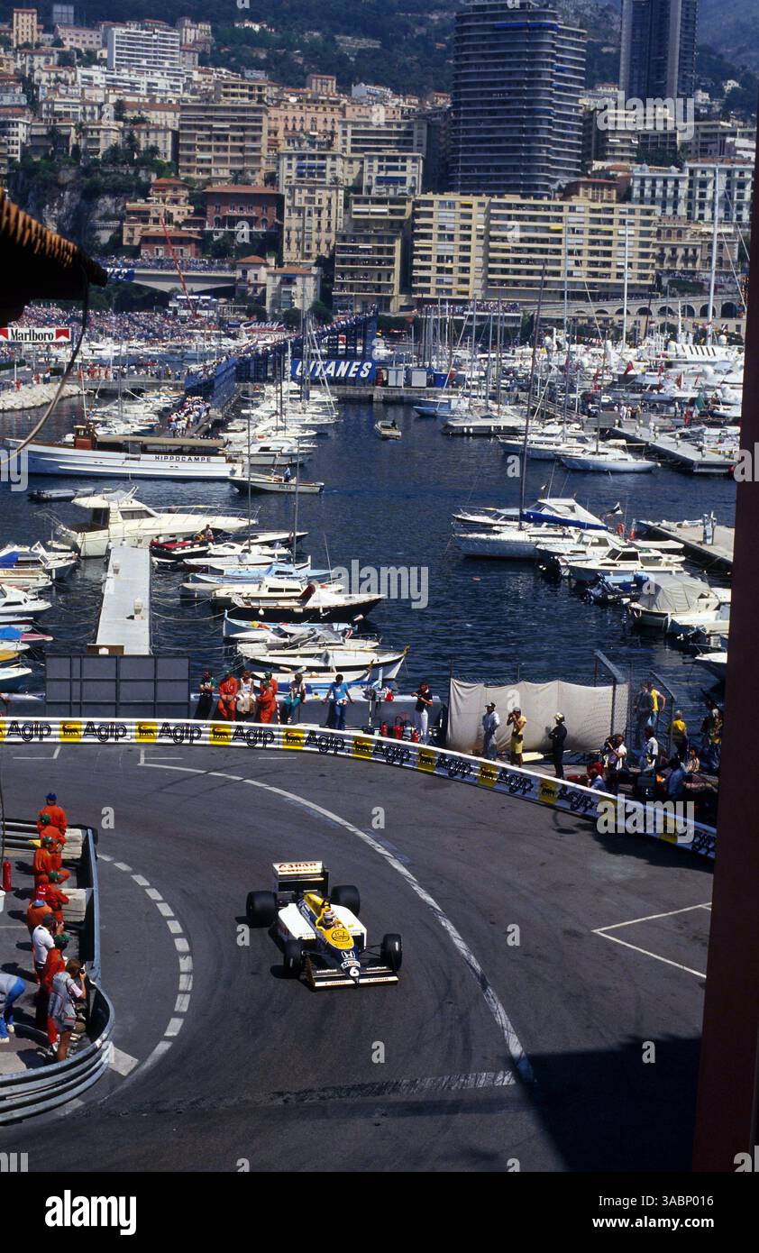 Nelson Piquet (BRA) Williams FW11B, 2nd place..Monaco Grand Prix, Monte ...