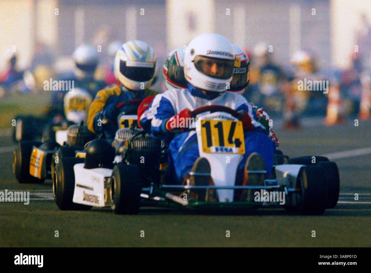 Ralph Firman Jnr (GBR) leads the field in a kart race..Ralph Firman ...
