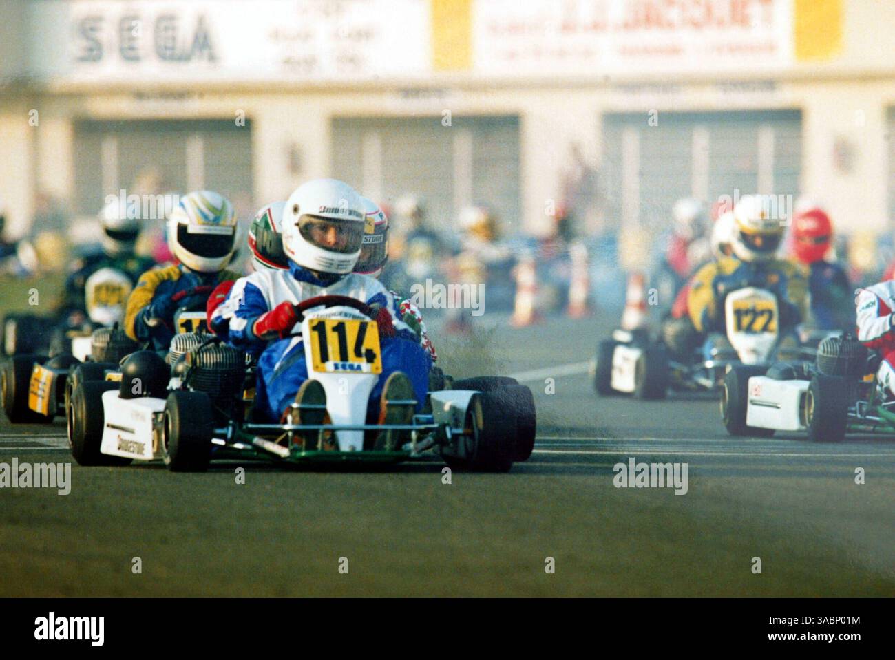 Ralph Firman Jnr (GBR) leads the field in a kart race..Ralph Firman ...