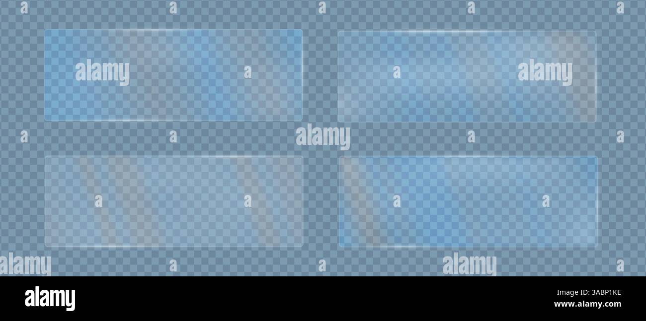 Glass transparent rectangles rainbow gradient color with glare ...