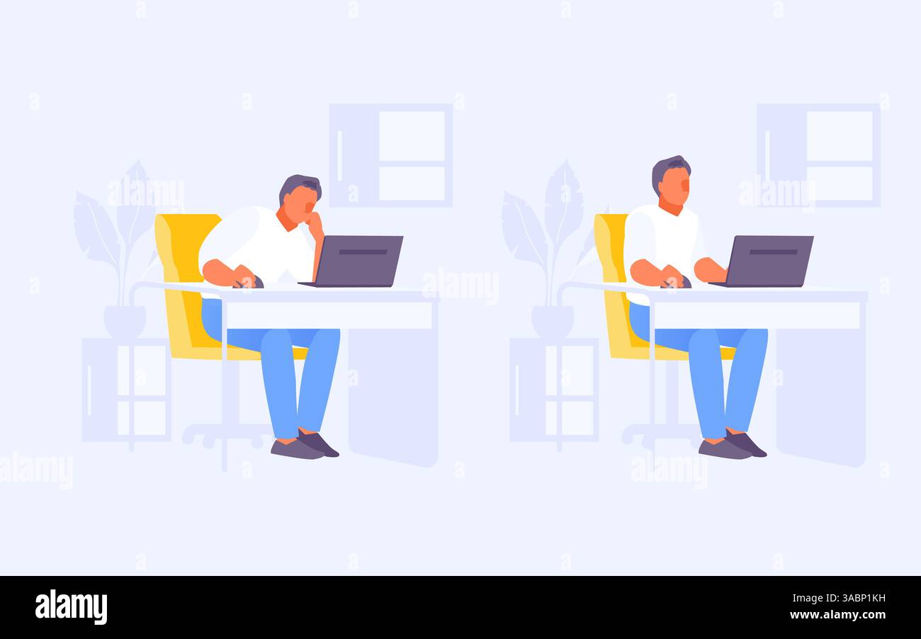 Good posture and bad posture hi-res stock photography and images - Alamy