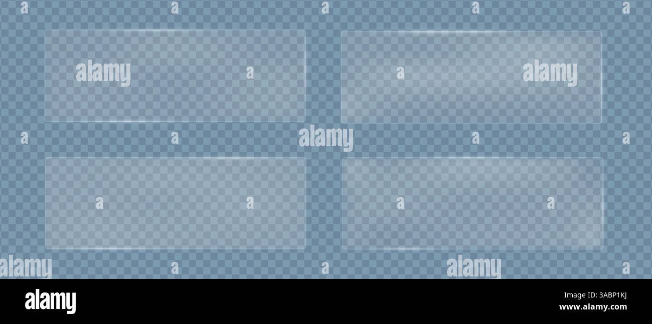 Glass transparent rectangles with glare polycarbonate texture, Blurred ...