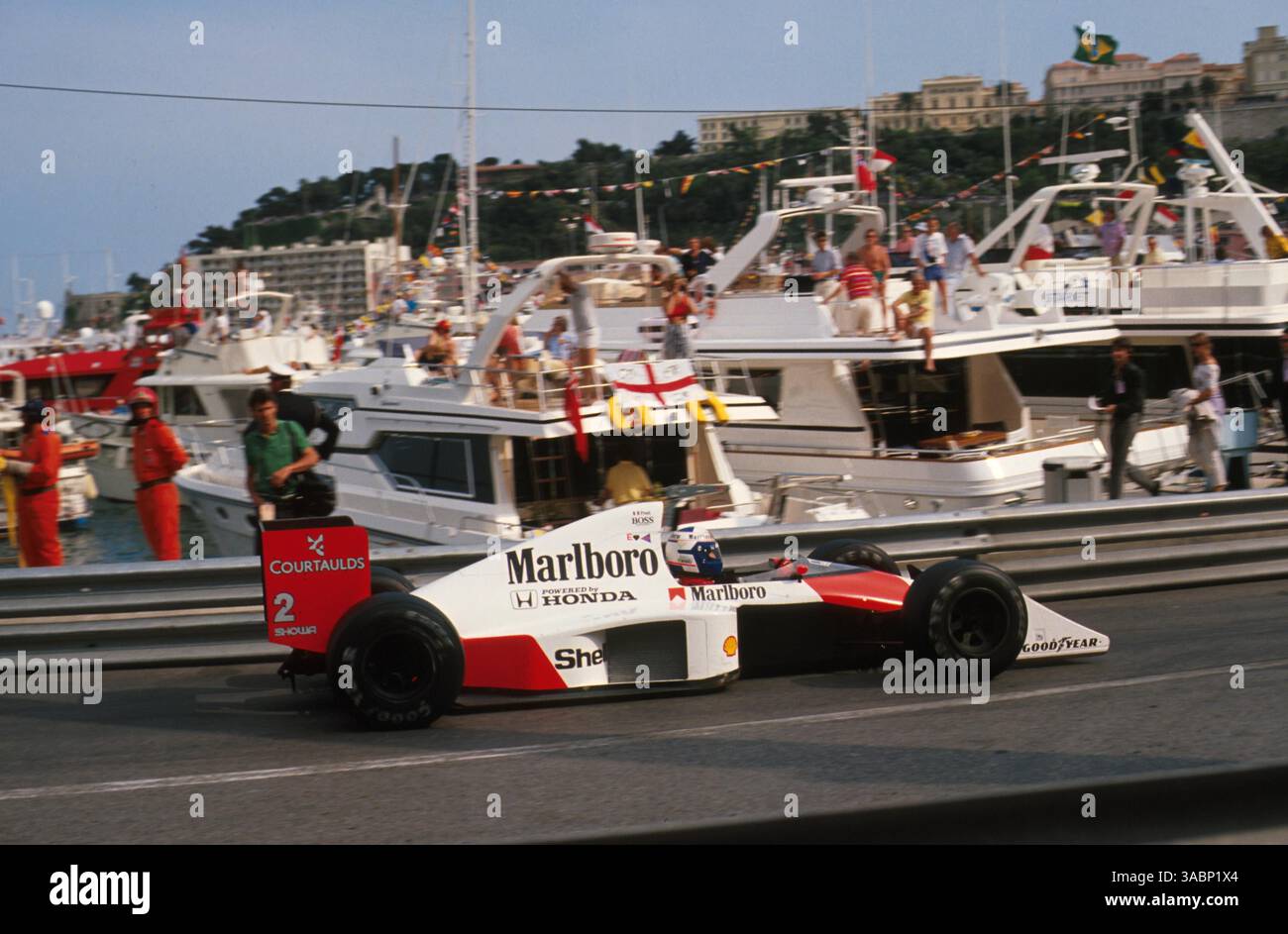 2nd place Alain Prost (FRA) McLaren MP4/5..Monaco Grand Prix, Monte ...