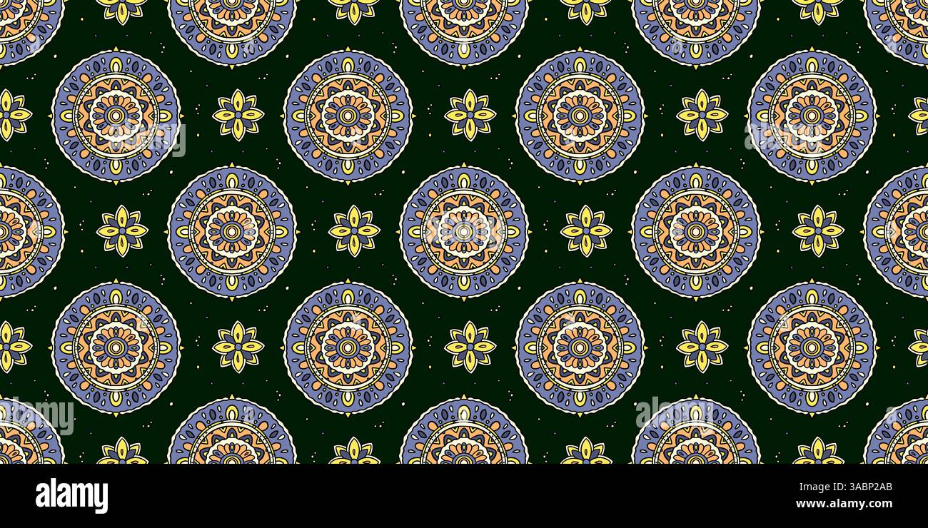 Seamless Mandala Ethnic Motif Vintage Pattern Background With ...