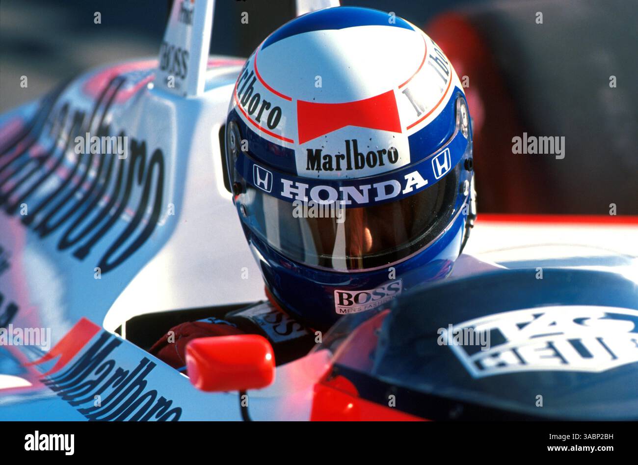 Race winner Alain Prost (FRA) McLaren MP4/4 reflects on how he scored ...