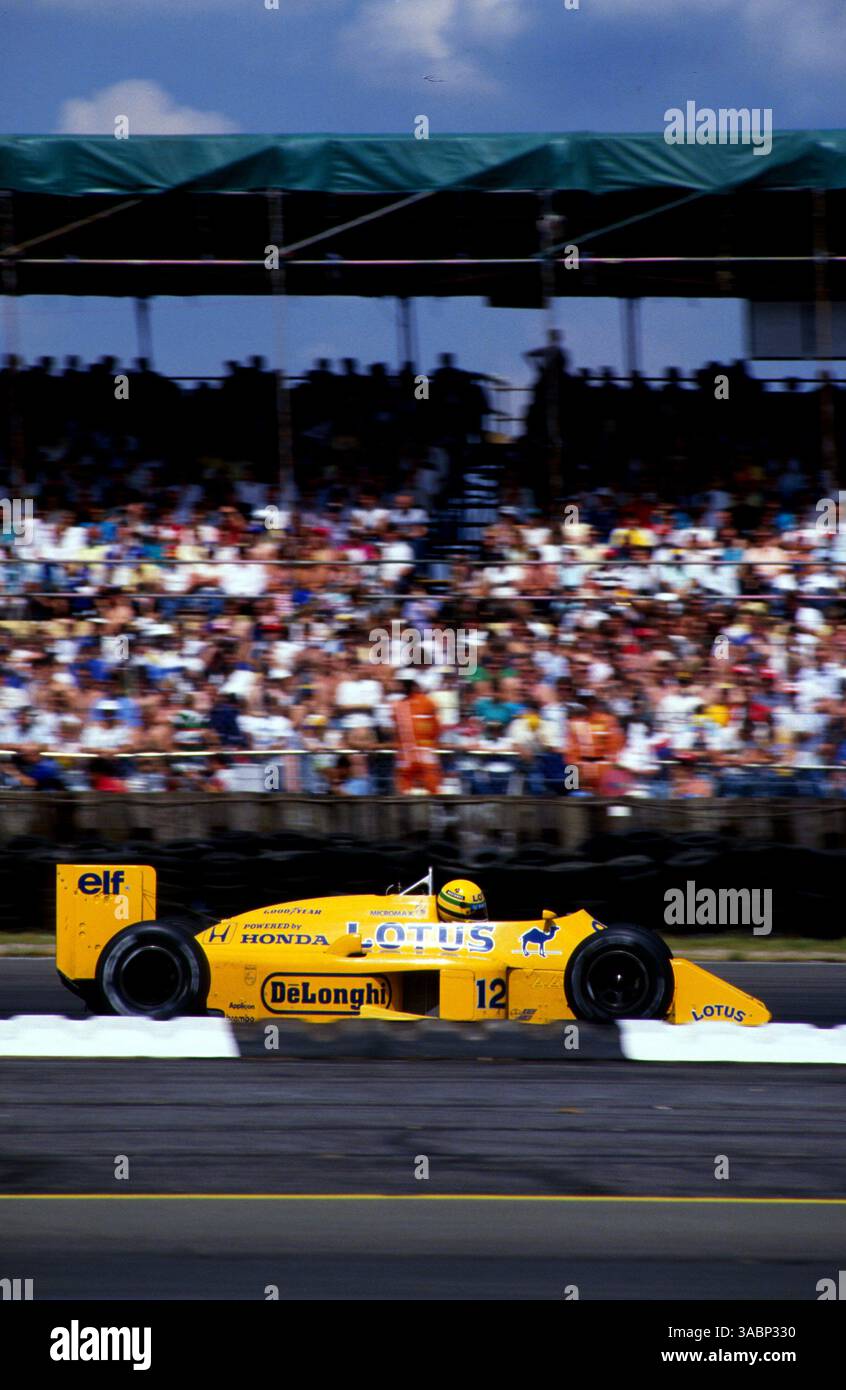 Ayrton Senna (BRA) Lotus 99T..British Grand Prix, Silverstone, England ...
