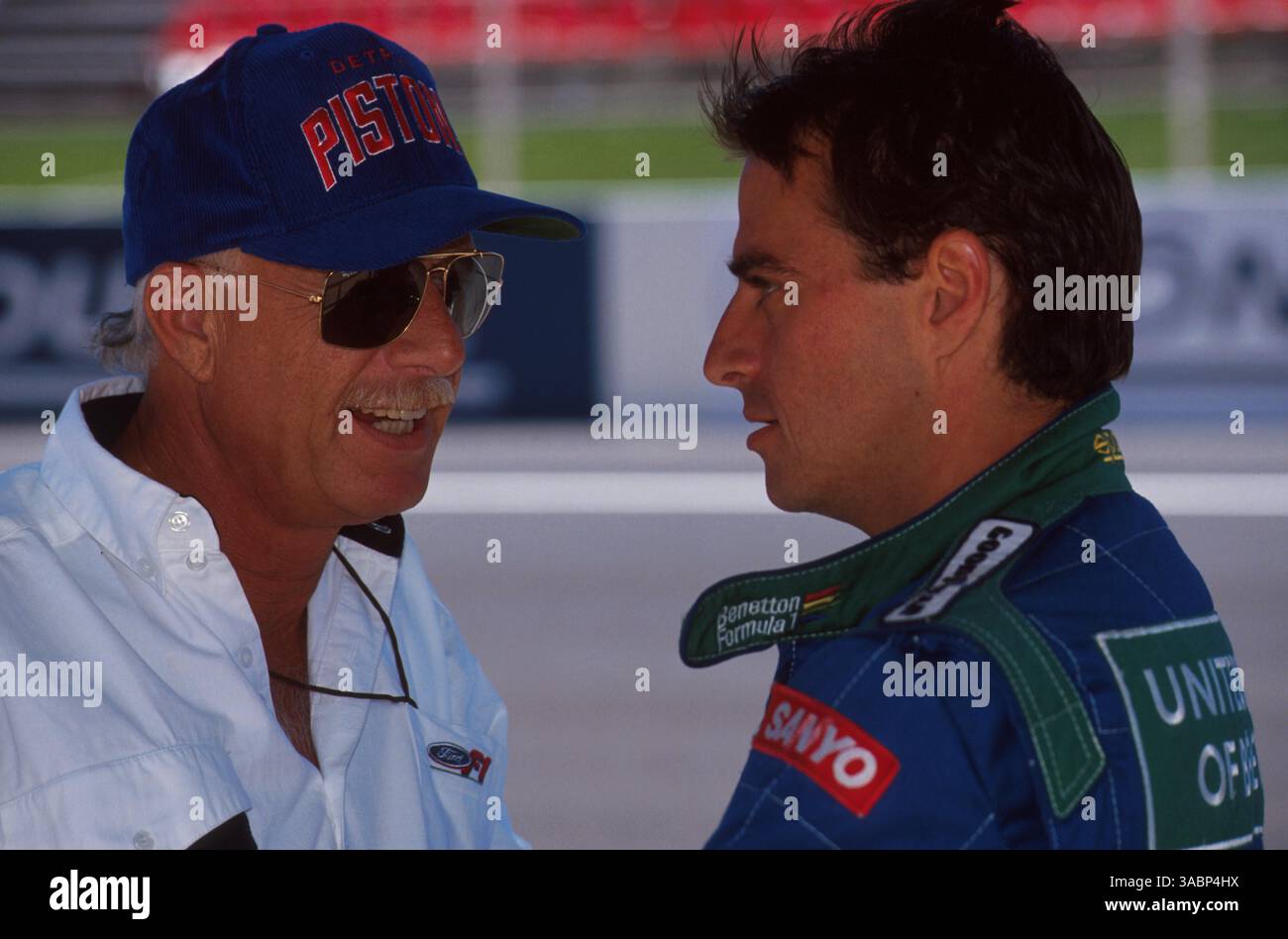 Alessandro Nannini talks with Ford boss Michael Kranefuss..French GP ...