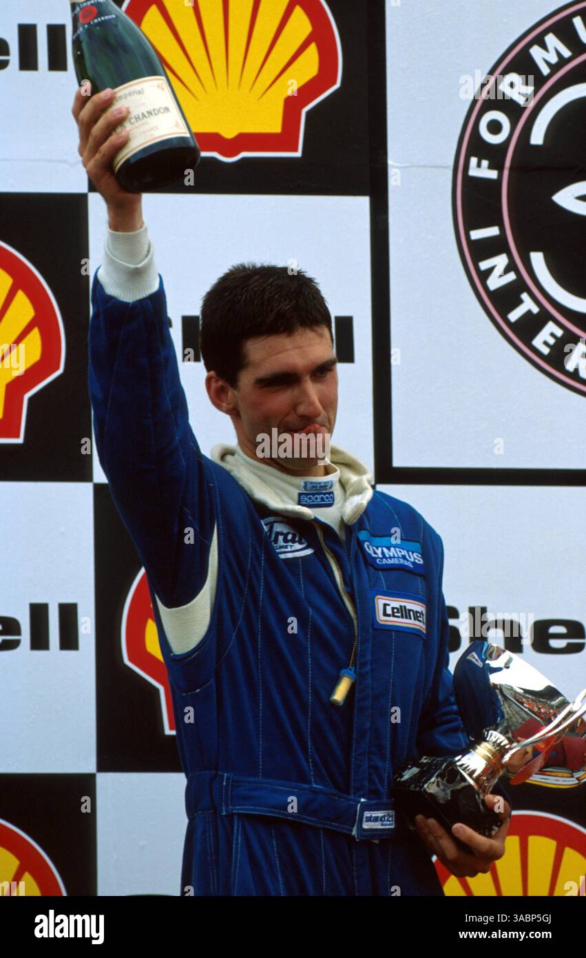 Second place finisher Damon Hill (GBR) Middlebridge Racing celebrates ...
