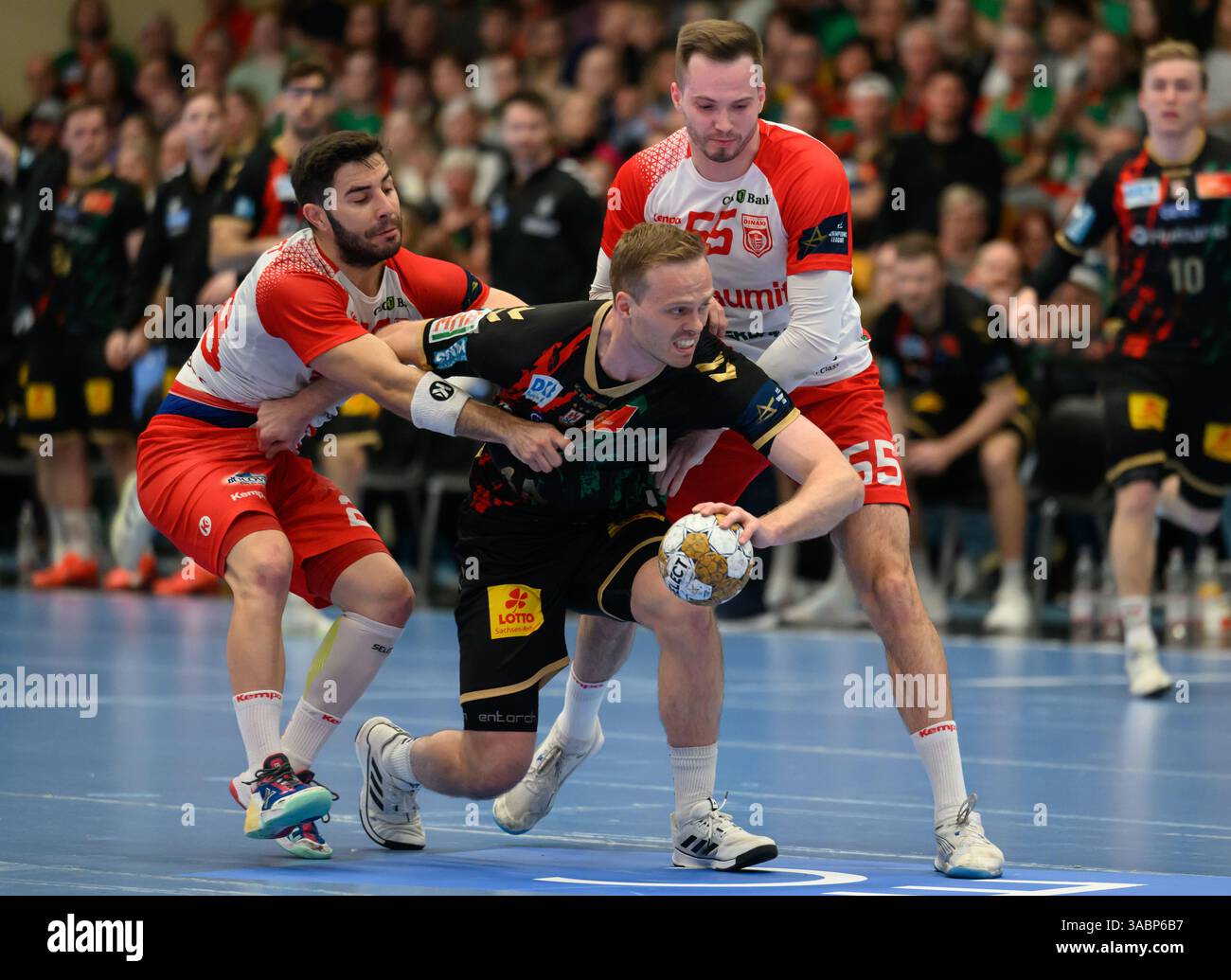 Dessau, Germany. 02nd Apr, 2025. Handball, Champions League, round of ...