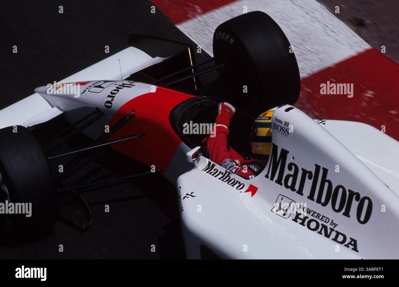 Ayrton Senna (BRA) McLaren MP4/7A, 1st place...Monaco Grand Prix, Monte ...