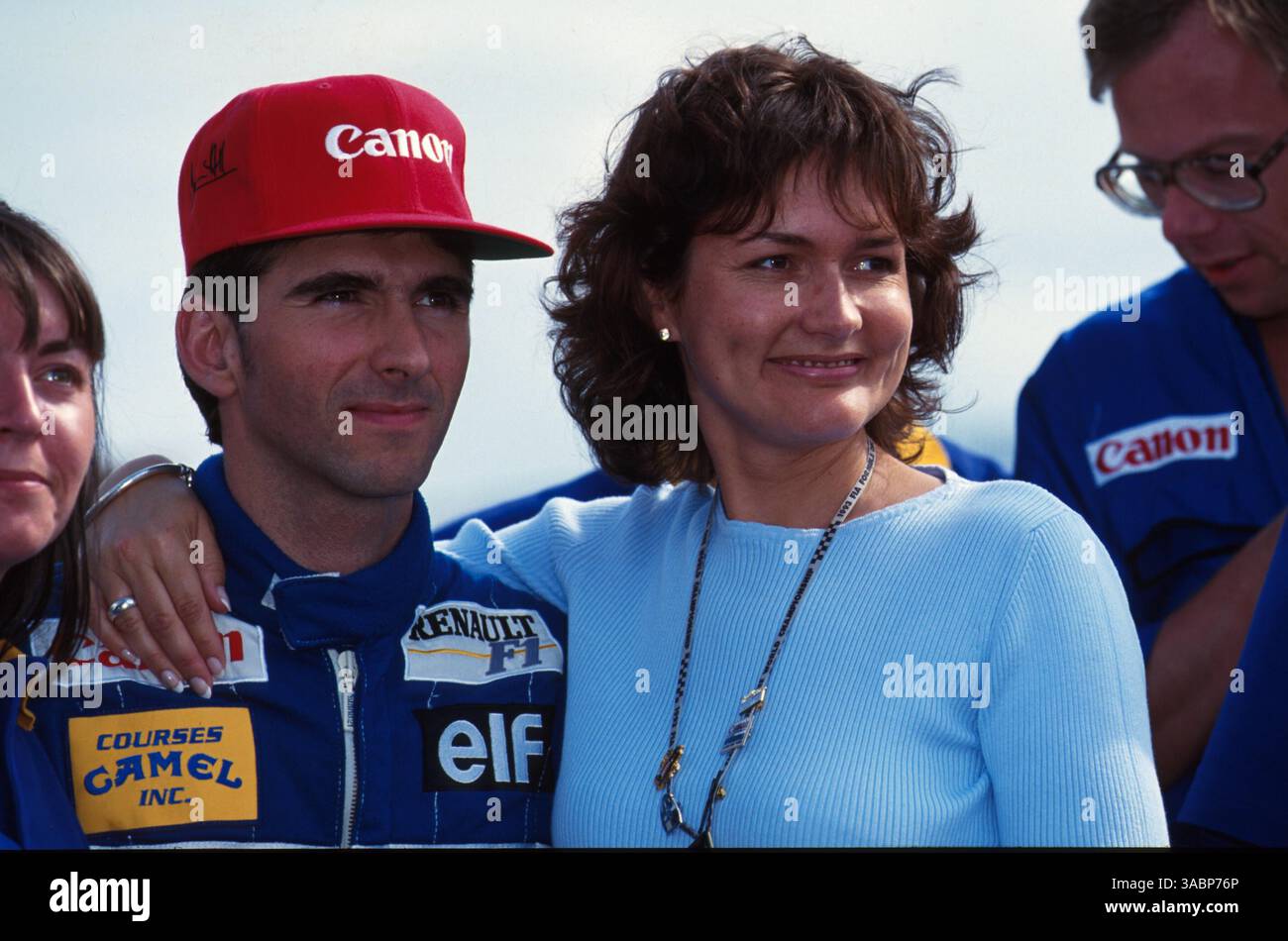 Damon Hill with his wife Georgie...French Grand Prix, Magny-Cours, 4 ...