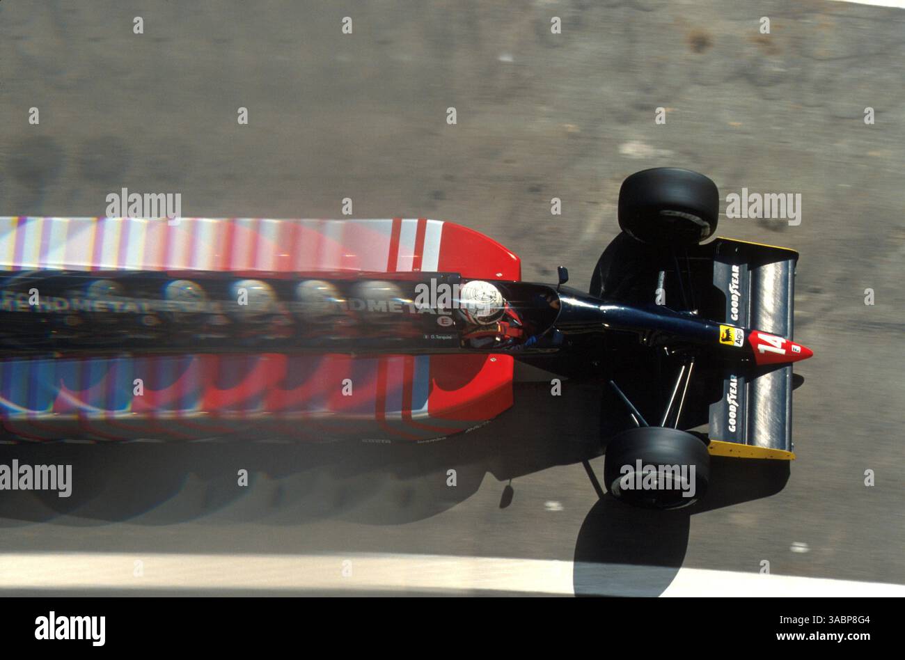 A stretched model of the Fondmetal Fomet F1 driven by Gabriele Tarquini ...