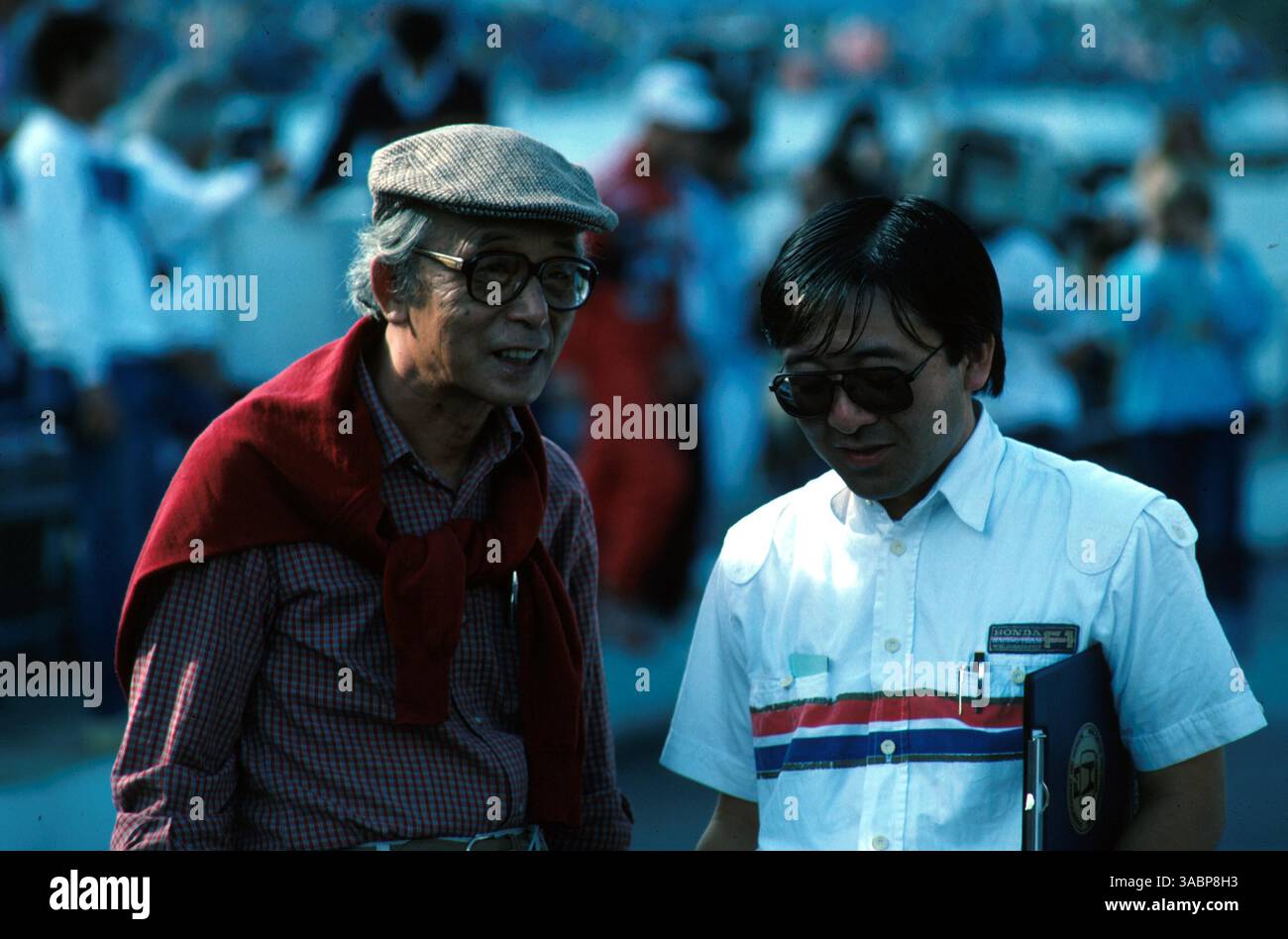 Left to right: Soichiro Honda (JPN) Founder of the Honda family empire ...