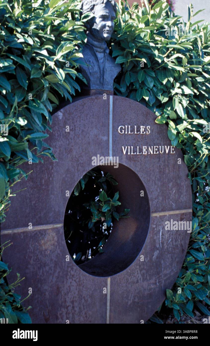 A memorial to Gilles Villeneuve (CAN) at the Ferrari Test track ...
