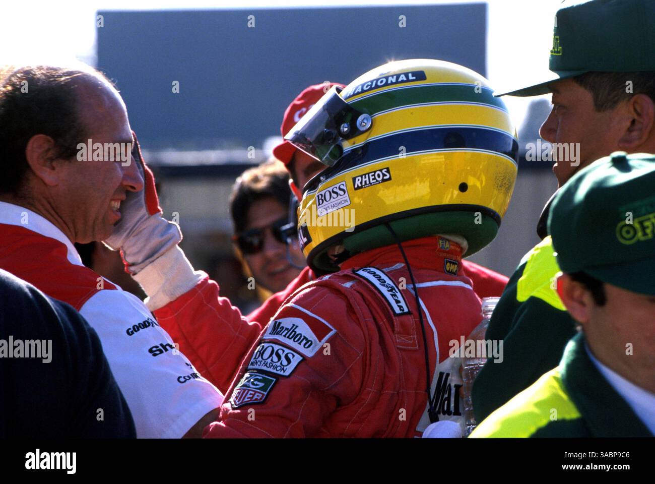 Jo Ramirez (MEX) McLaren Team Co-ordinator, with Ayrton Senna.Japanese ...