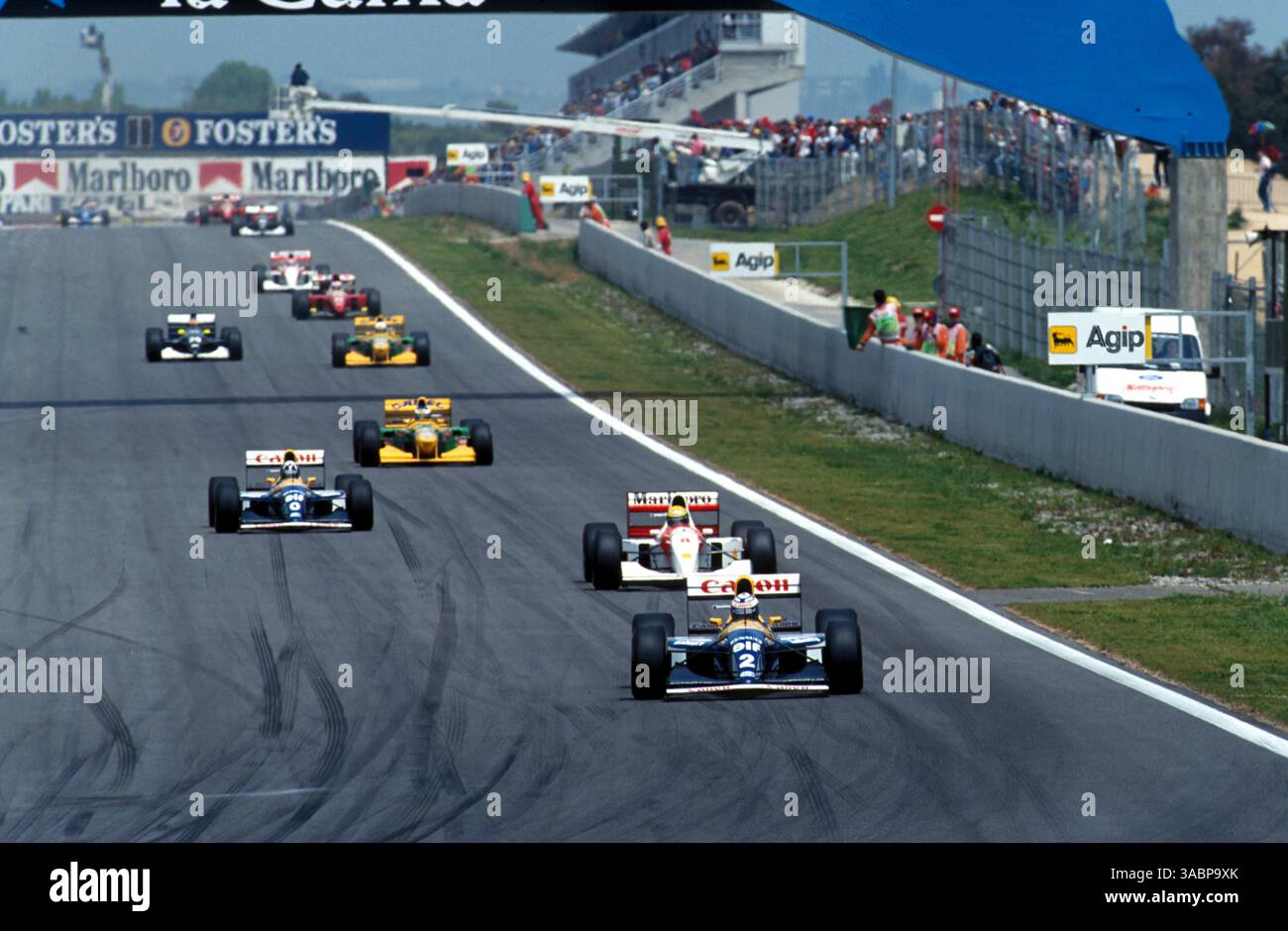 In the early stages of the race, race winner Alain Prost (FRA) Williams ...