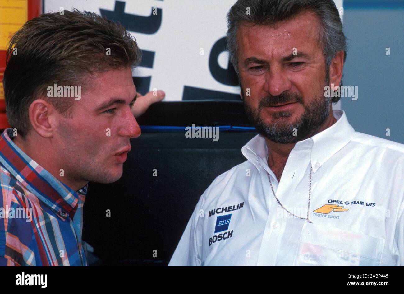 Race winner Jos Verstappen (NED) Dallara Opel (left) with Willi Weber ...