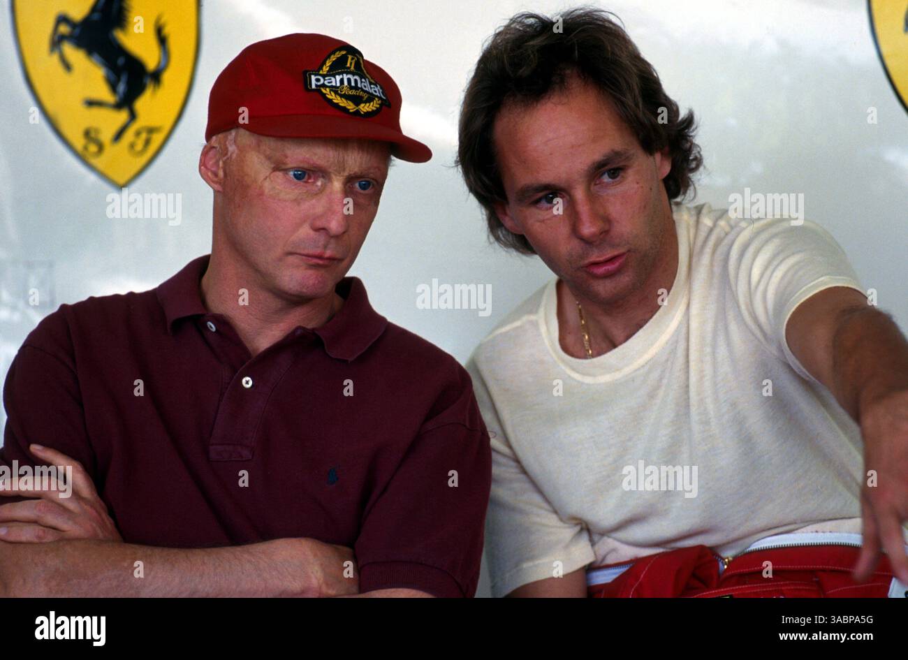 Niki Lauda (left) and Gerhard Berger..South African Grand Prix, Kyalami ...