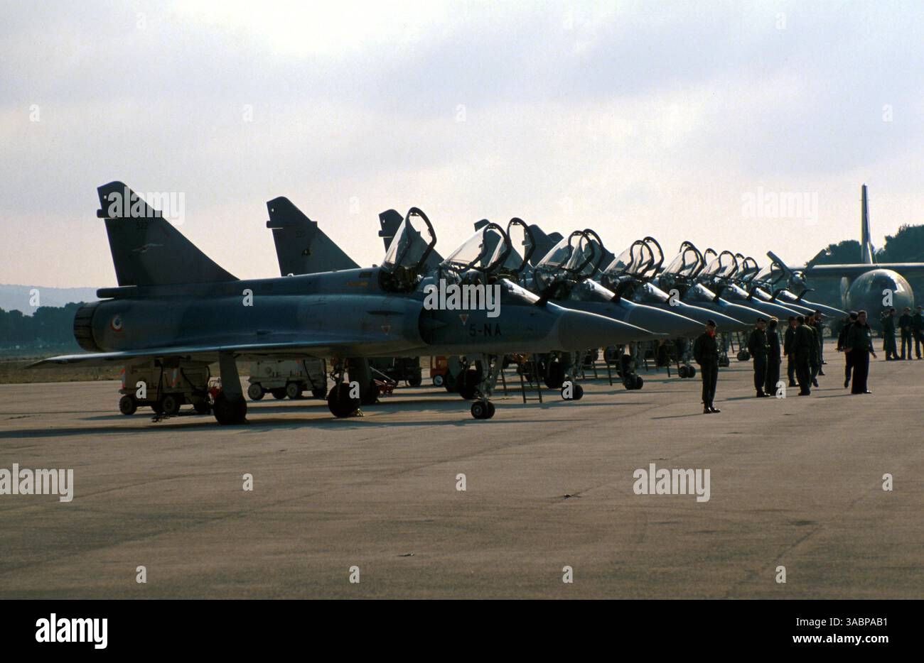 A line of French Air Force Dassault Mirage 2000Ã s..Pilotes de lÃ ...