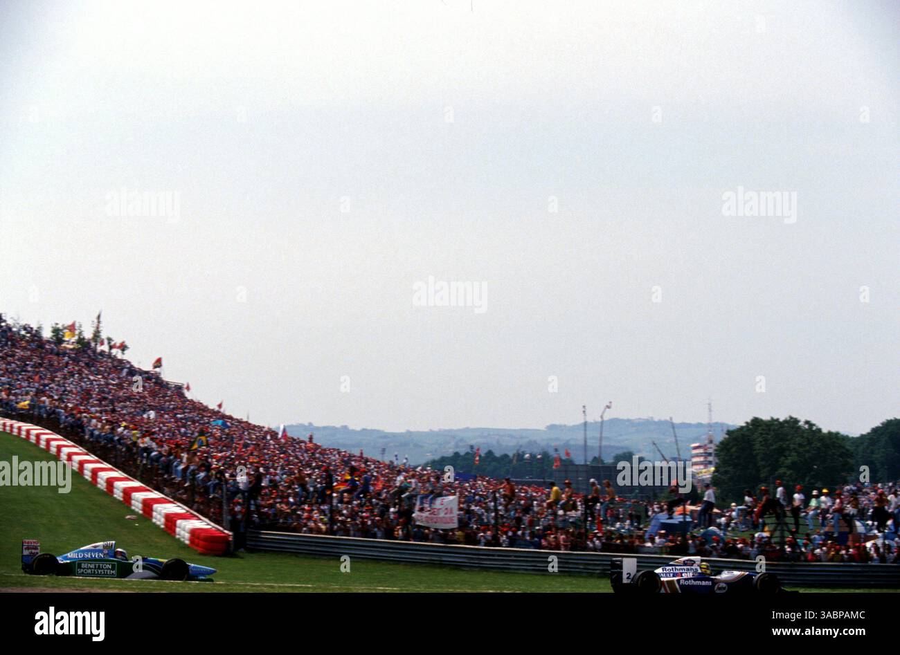 Ayrton Senna (BRA) Williams FW16, leading the race winner Michael ...