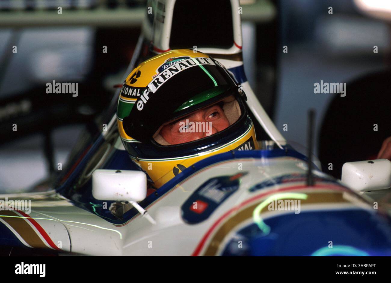 Ayrton Senna (BRA) continues testing the Williams FW16...Formula One ...