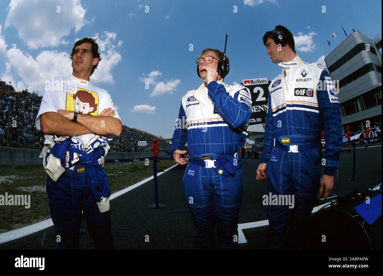 Pole sitter Ayrton Senna (BRA) Williams was taken out at the first ...