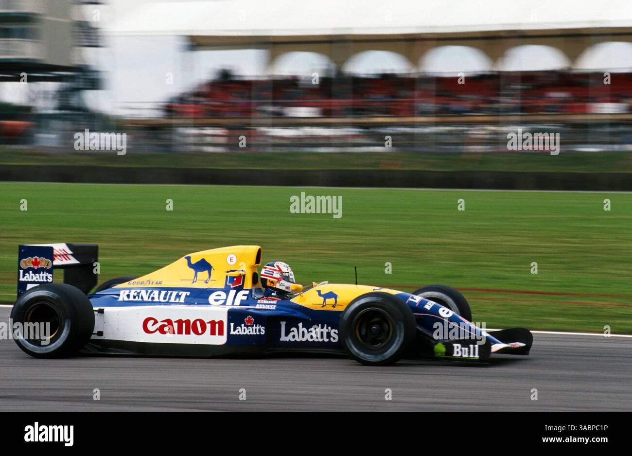 Race winner Nigel Mansell (GBR) Williams Renault FW14B...Formula One ...