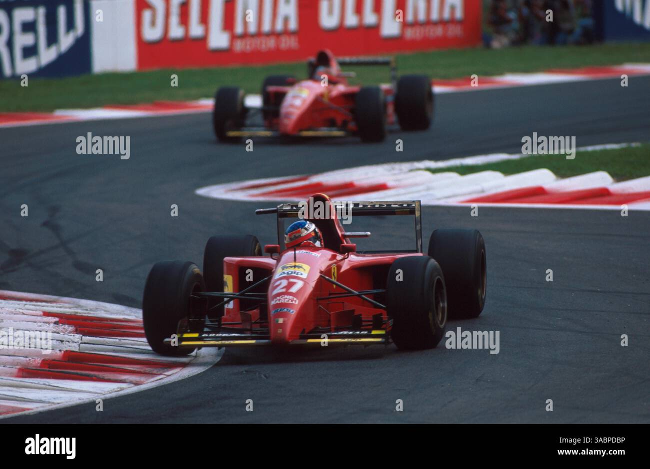 Jean Alesi (FRA) Ferrari 412T was leading until retiring with a wheel ...