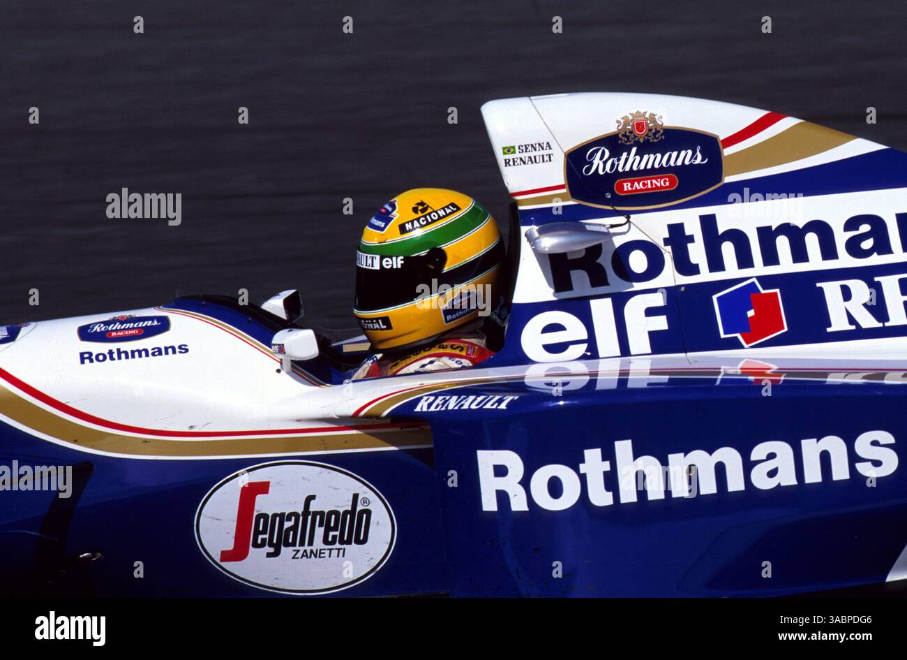 Pole sitter Ayrton Senna (BRA) Williams FW16 was taken out at the first ...