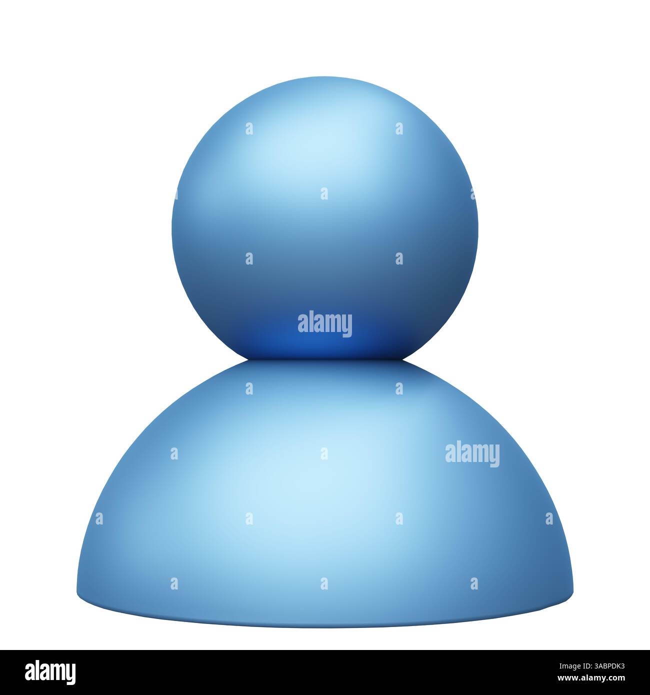 Social media user, blue color human icon isolated on white, 3d render ...