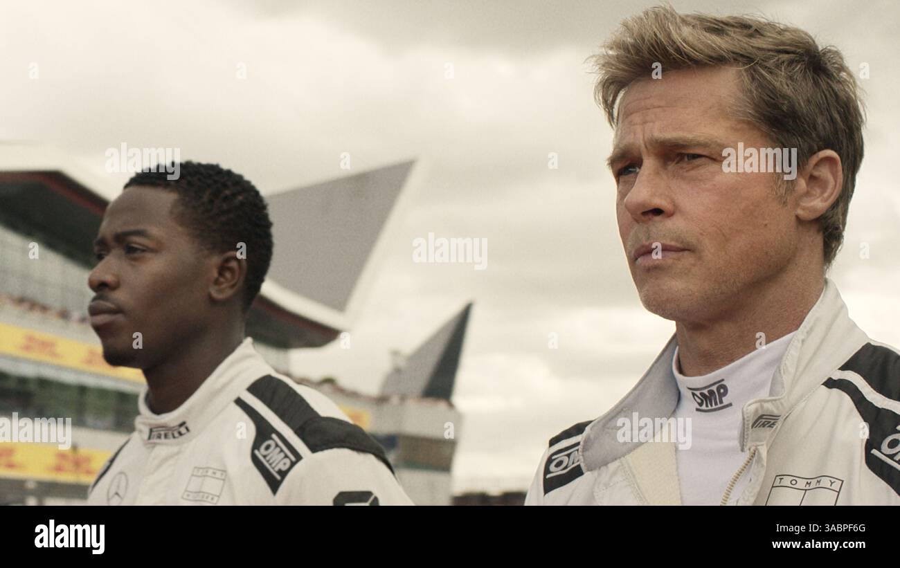F1 (2025) DAMSON IDRIS as Joshua Pearce BRAD PITT as Sonny Hayes ...